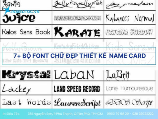 7+ font chữ đẹp thiết kế Name Card phổ biến nhất hiện nay